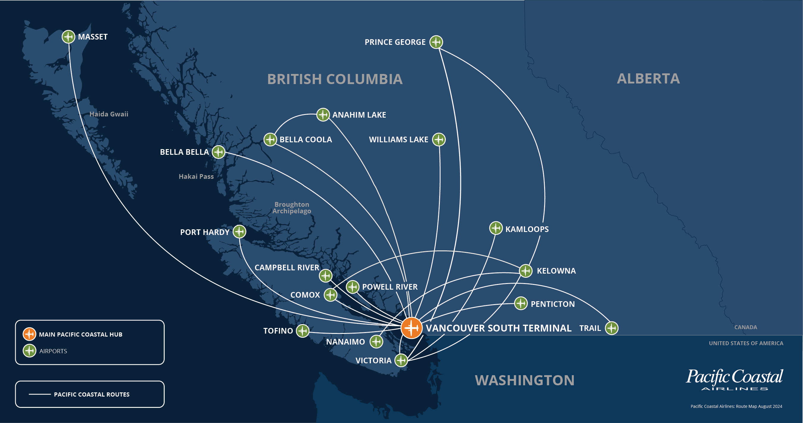 Route Map - Pacific Coastal Airlines - Official Website